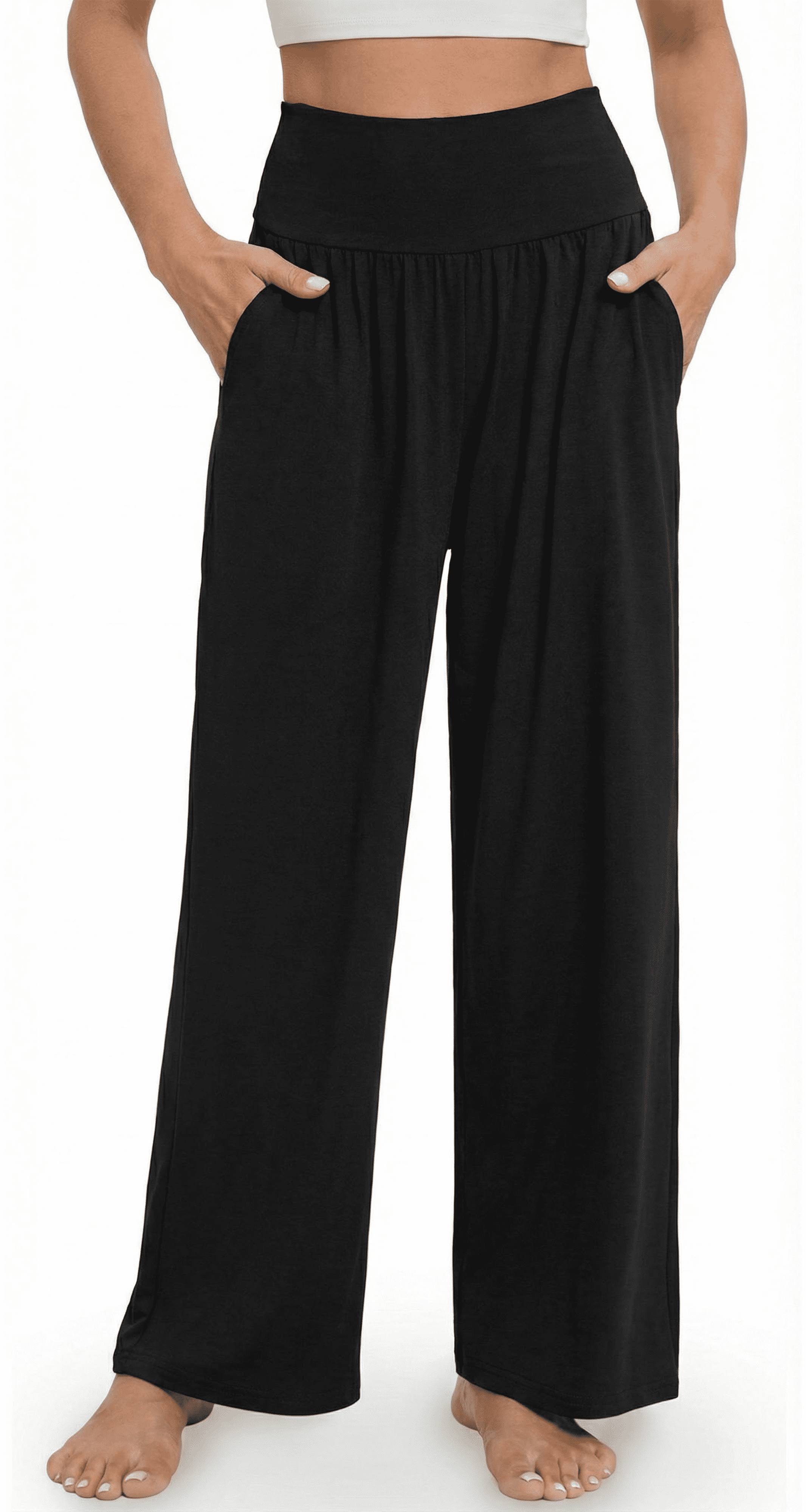 SOMER Wide Leg Yoga Pants for Women High Waisted Casual Loose ...