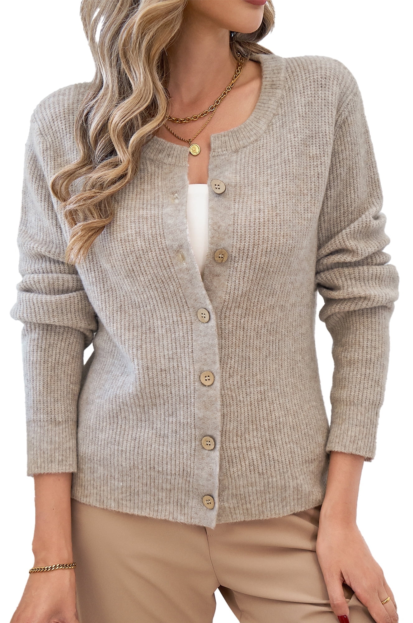 SOMER Women's Cardigan Sweaters Long Sleeve Sweaters for Women Button ...