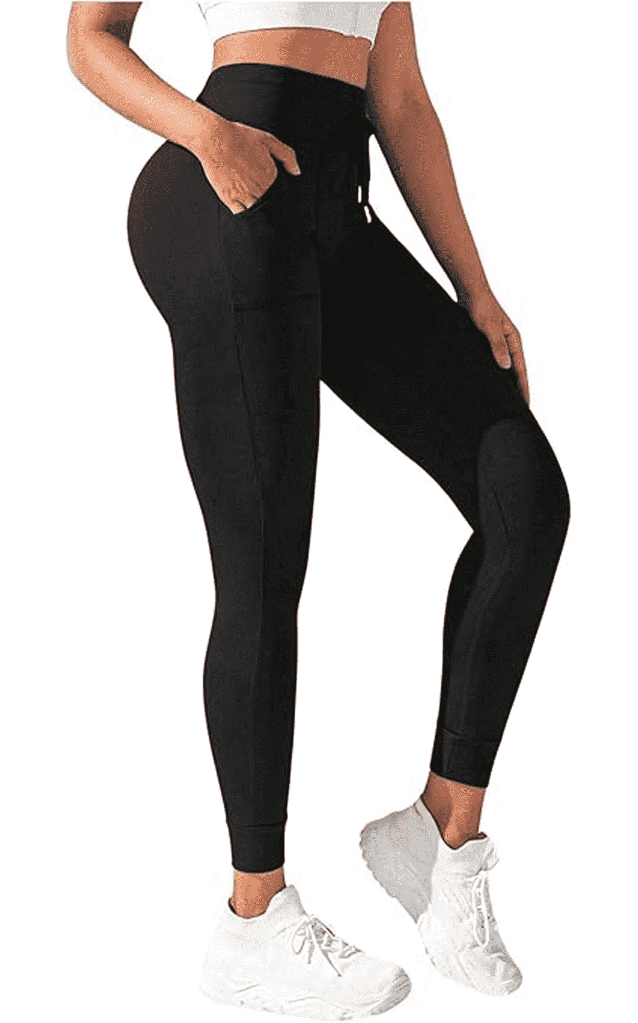 SOMER Leggings for Women Yoga Pants Black Womens Joggers Drawstring ...