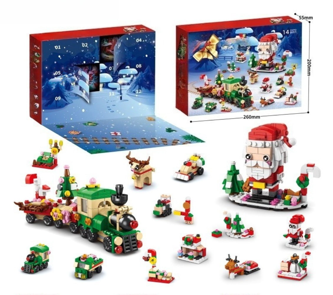 SOMIK 2025 Christmas Advent Calendar, Santa Claus Train Building Blocks ...