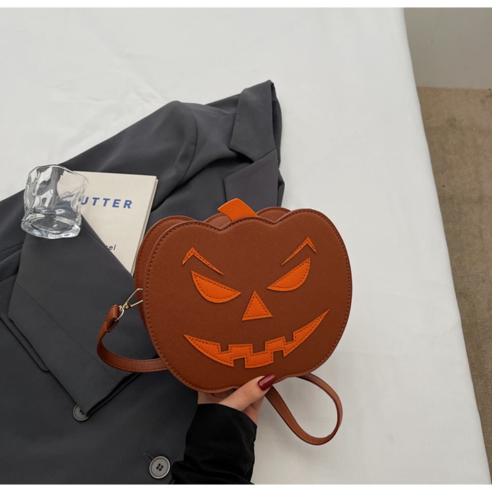 SOMIK Halloween Spooky Pumpkin Face Crossbody Bag, Faux Leather, Jack O ...