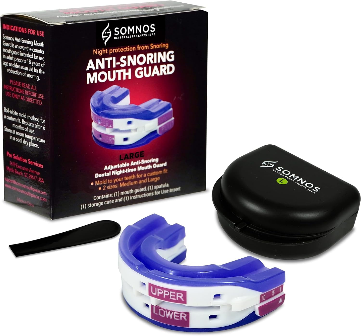 SOMNOS Anti Snore Mouthguard, Medium, Adjustable Mouthpiece for Bruxism ...