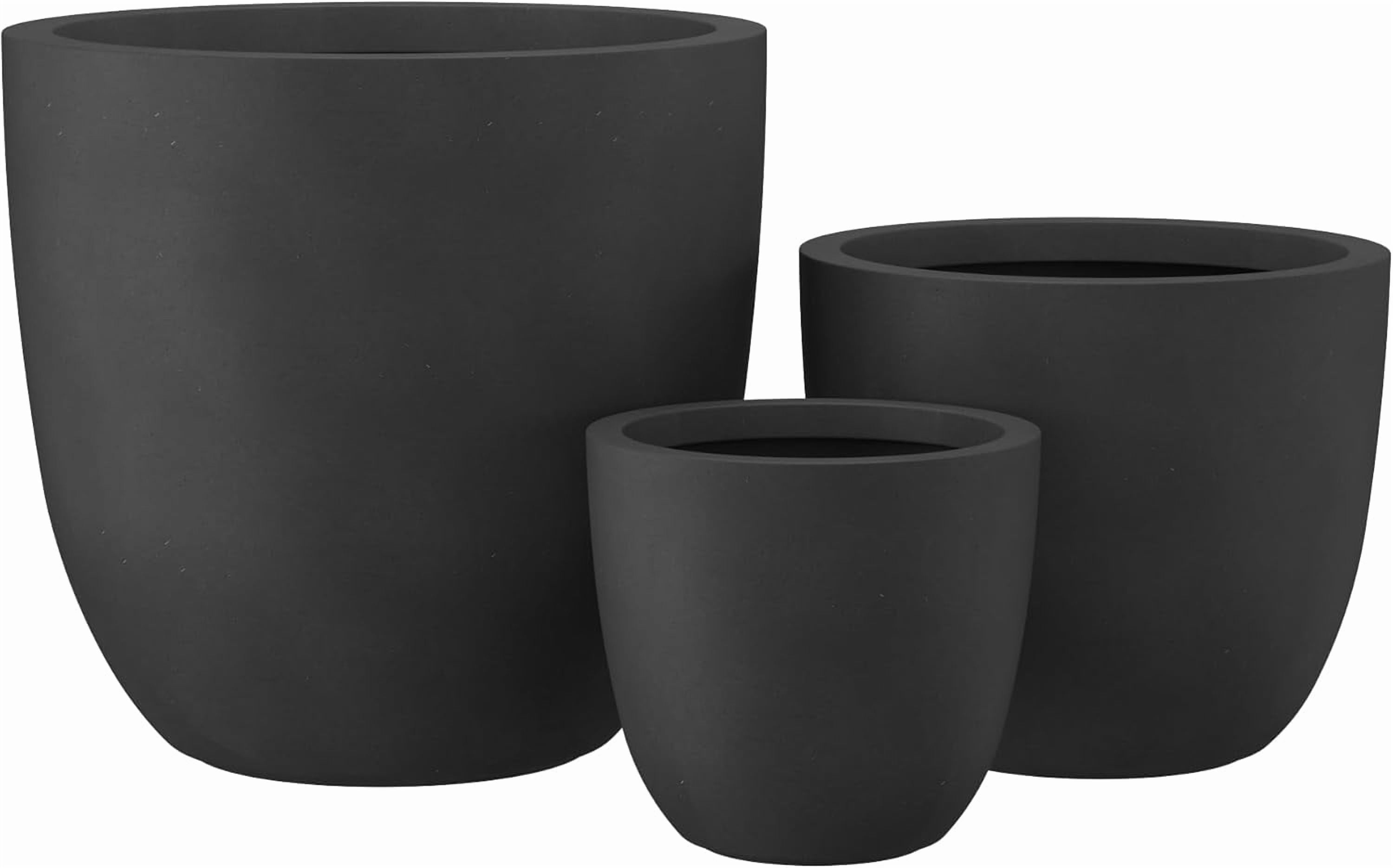 SOMOR 18",14",10" Dia Concrete Round Planters (Set of 3), Outdoor ...