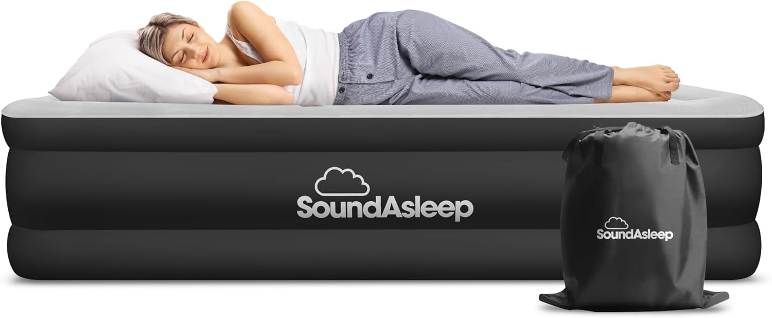 SOMOR Series Luxury Air Mattress with ComfortCoil Technology & Built-in ...