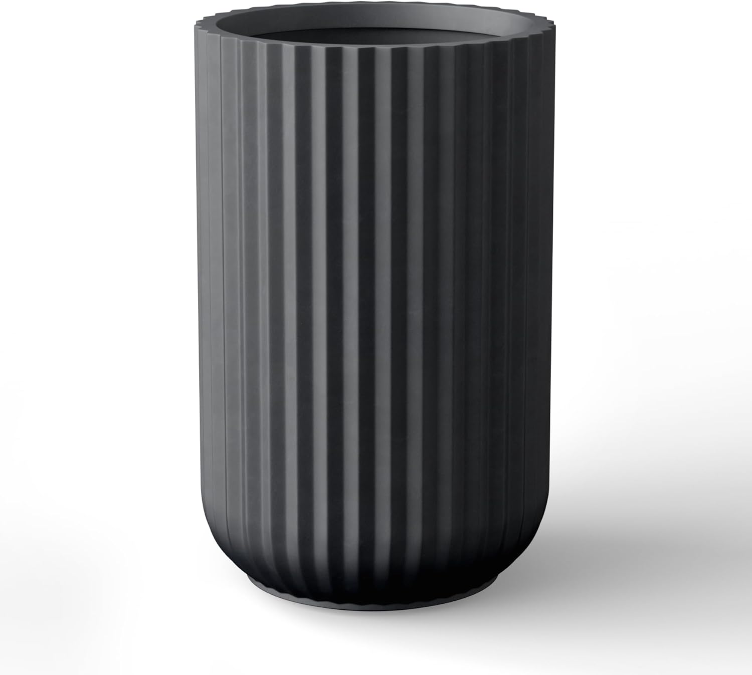 SOMOR Tall Fulted Planter, 21.7 Inch Tall Round Concrete Plant Pots ...