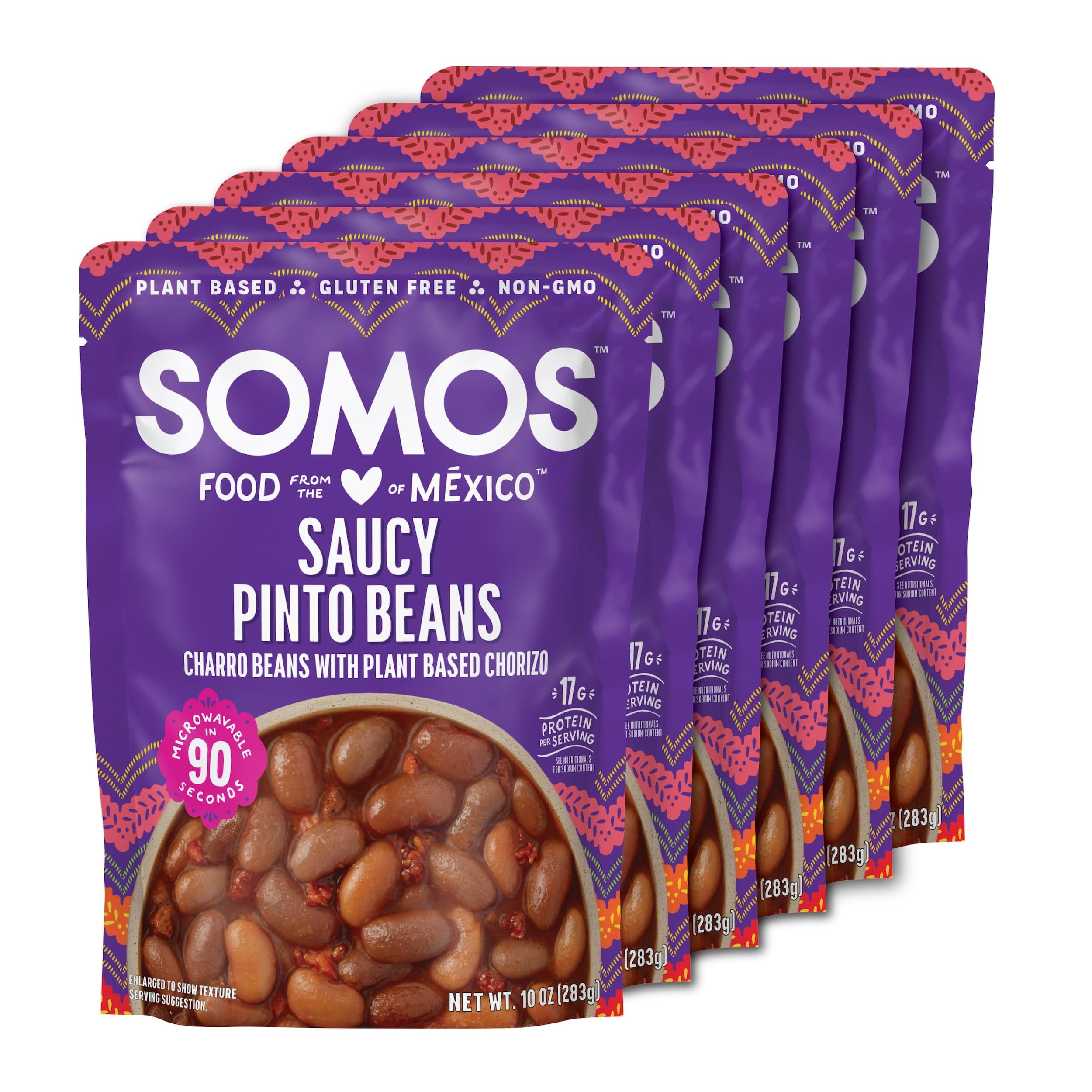 SOMOS Saucy Pinto Beans 10oz (Pack KKS1 of 6) - Walmart.com