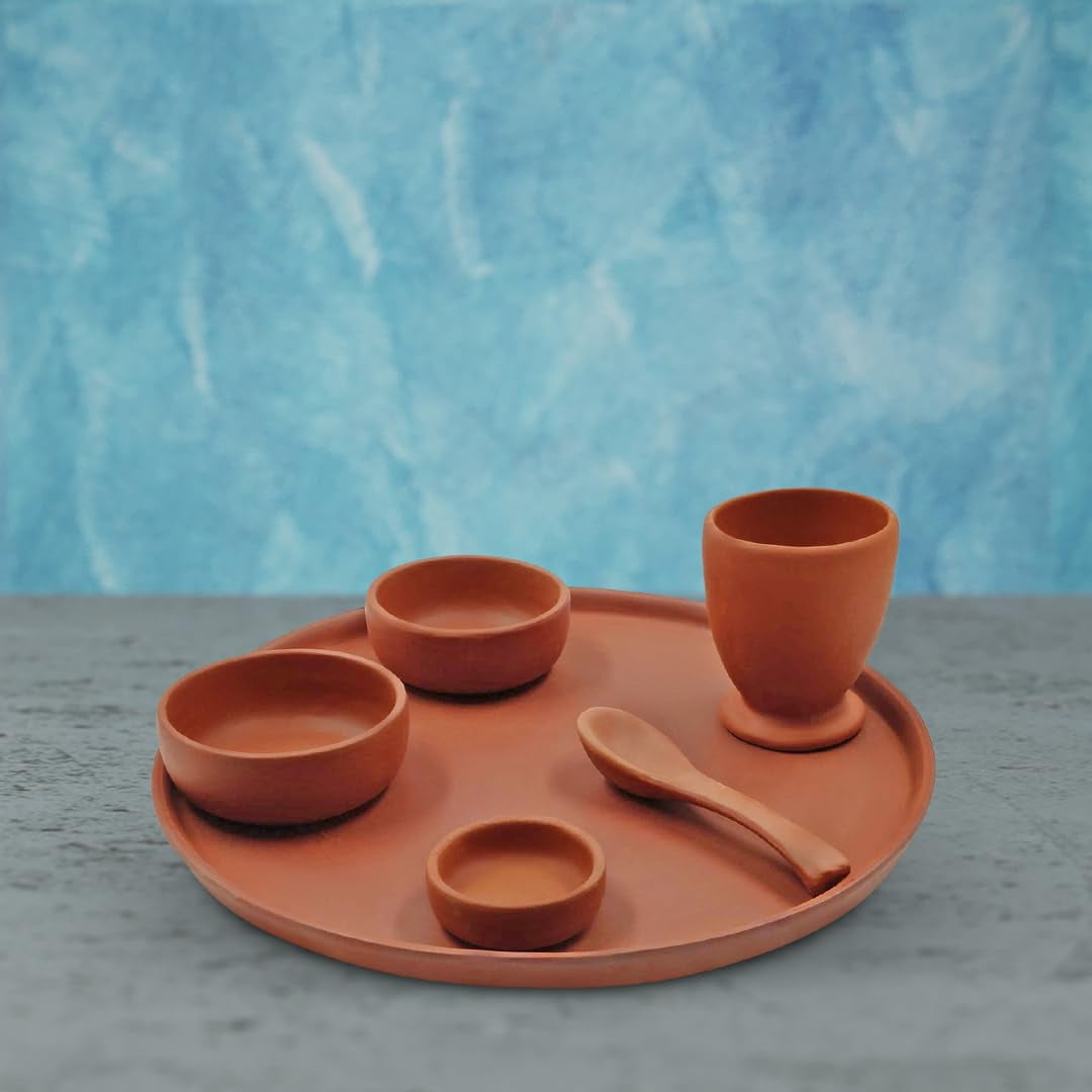 SONDHI MAATI THE HANDMADE HUB Clay Small Dinner SetBhoj Thal 1 ...