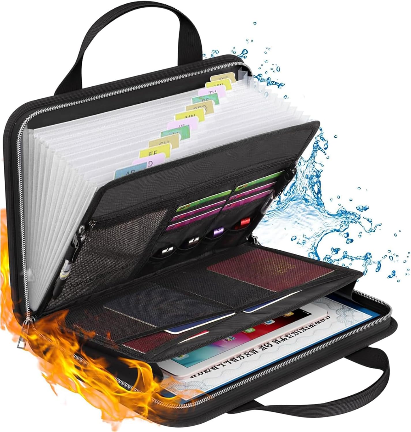 SONGAUN Accordion File Organizer, 13 Pocket Transparent Expanding File ...