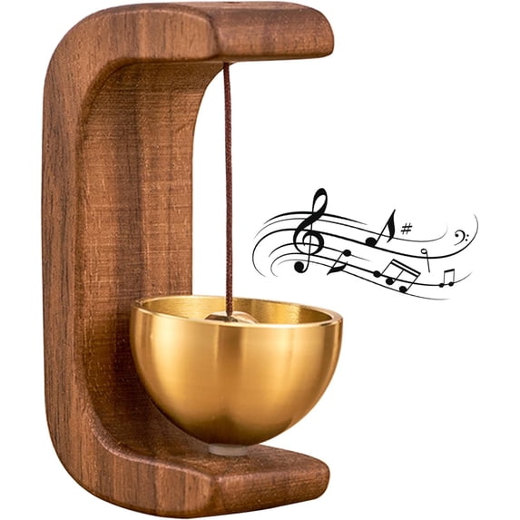 SONGAUN C Shape Magnetic Hanging Door Bell, Loud Sound Wooden Zen Grip ...