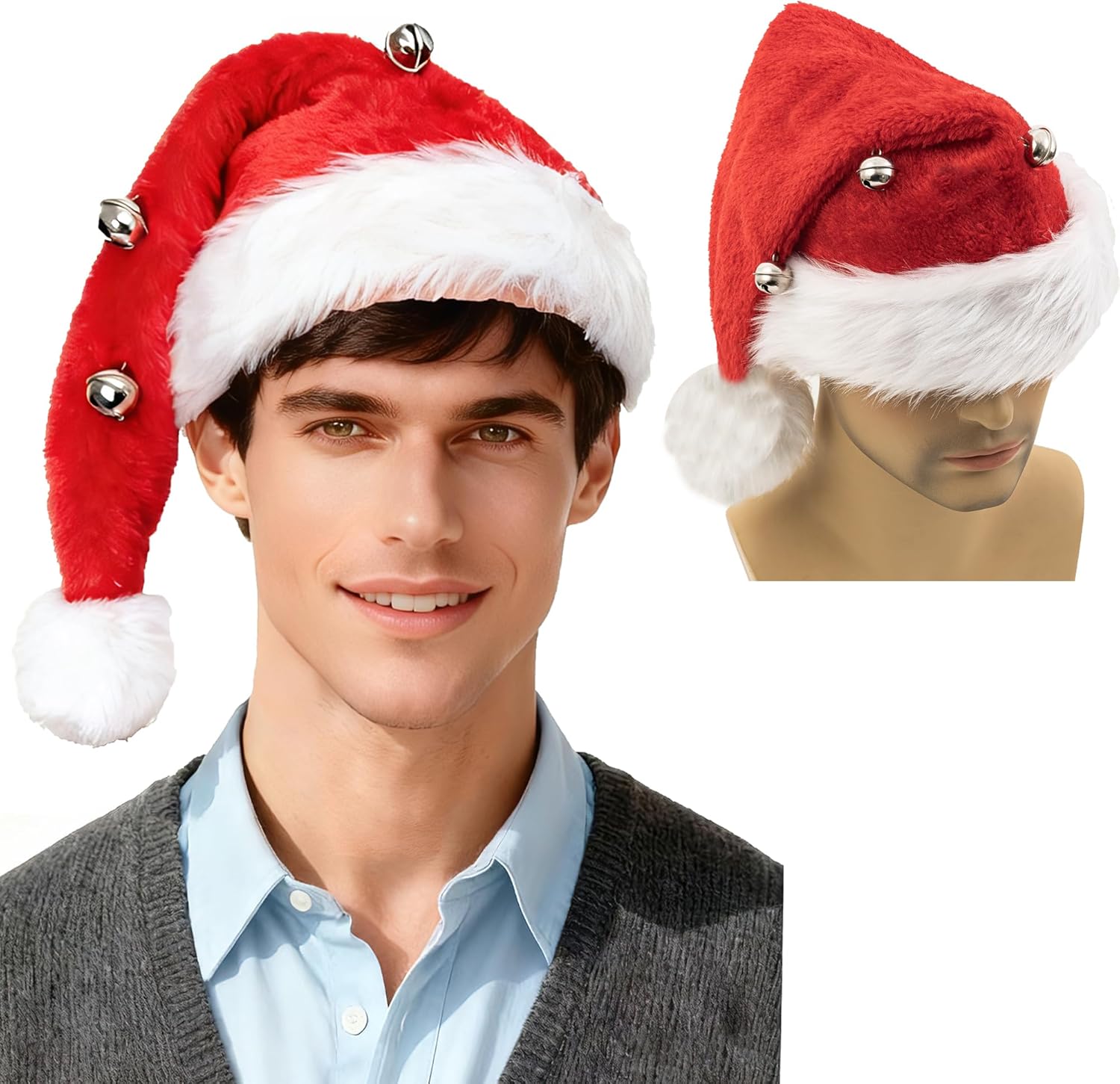 SONGAUN Hat Men 1989s Vacation movie Costume Accessory Tie Santa Hat ...