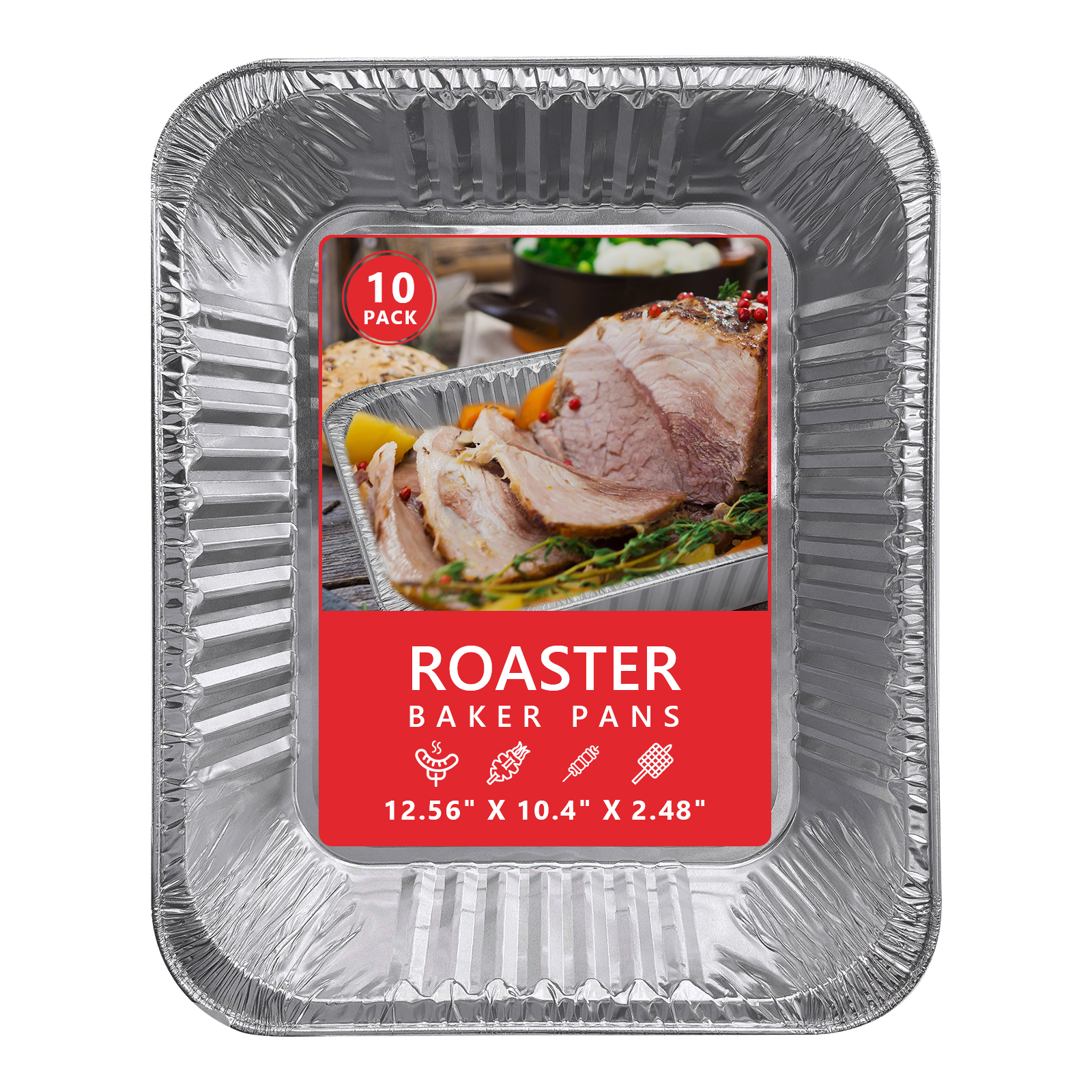 8x8 Foil Pans with Lids (20 Count) 8 Inch Square Aluminum Pans with ...