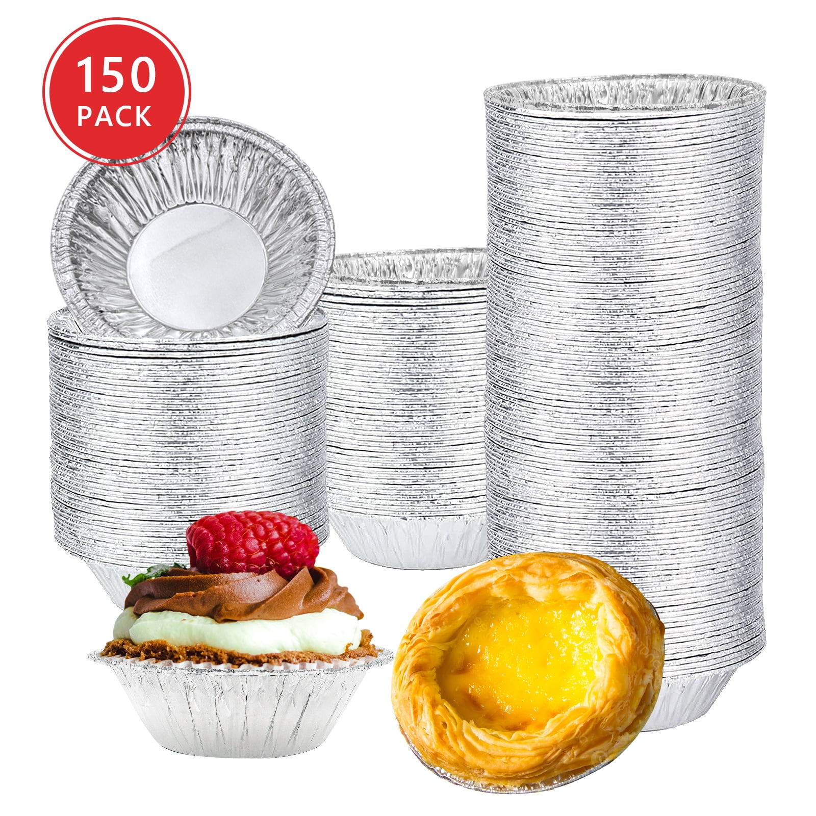 SONGLAM 150-Pack Aluminum Round Baking Cups, Disposable Muffin Liners ...