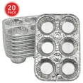SONGLAM Aluminium Bakers - 20-Pack Disposable Foil Muffin Pans, 6 Cup ...