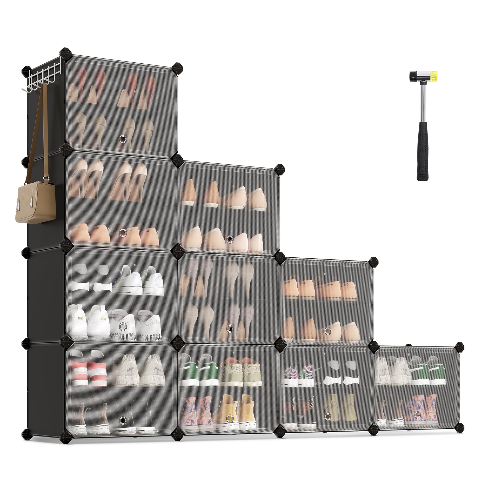 Free Shipping! SONGMICS 10-Cube Shoe Organizer with Doors, 40 Pair ...