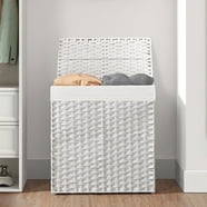 Seville Classics Portable Laundry Hamper Bin with Handles, Handwoven ...