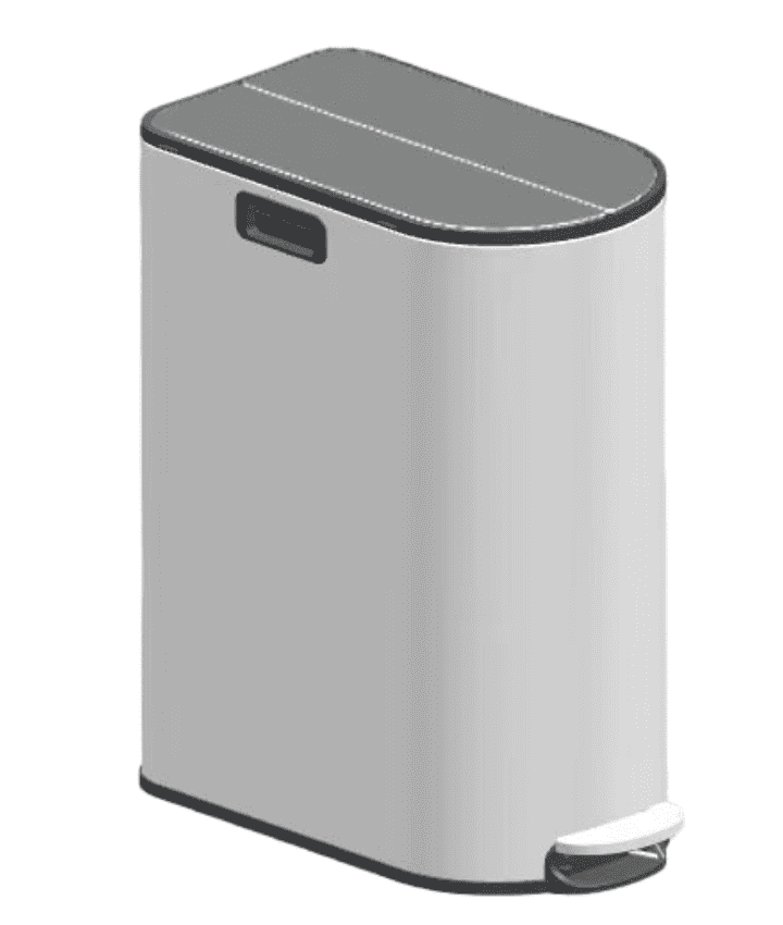 SONGMICS 13-Gallon Dual Kitchen Trash Can,Garbage Can with Wing Lids ...