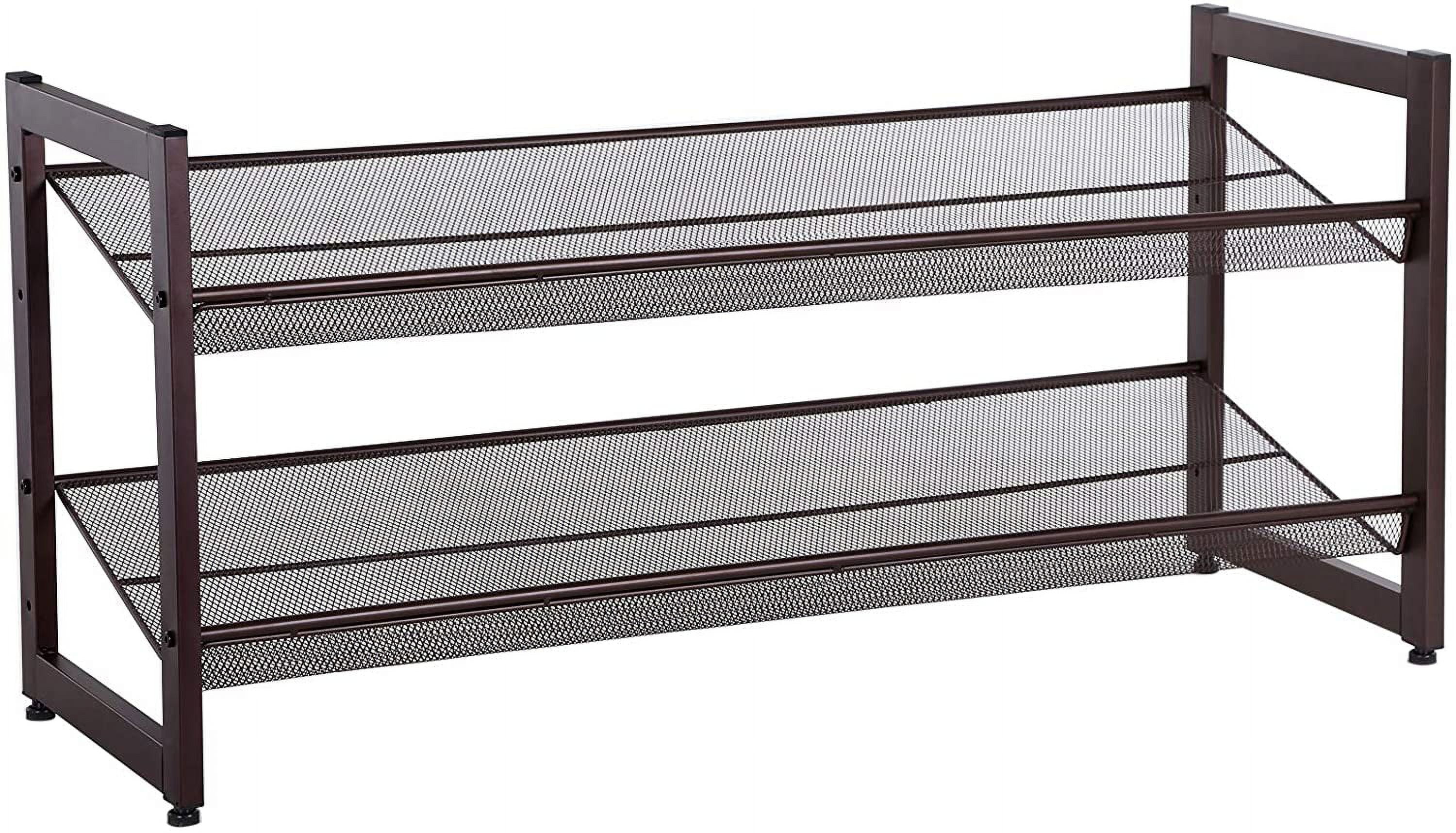 SONGMICS 2-Tier Stackable Metal Shoe Rack, Bronze - Walmart.com