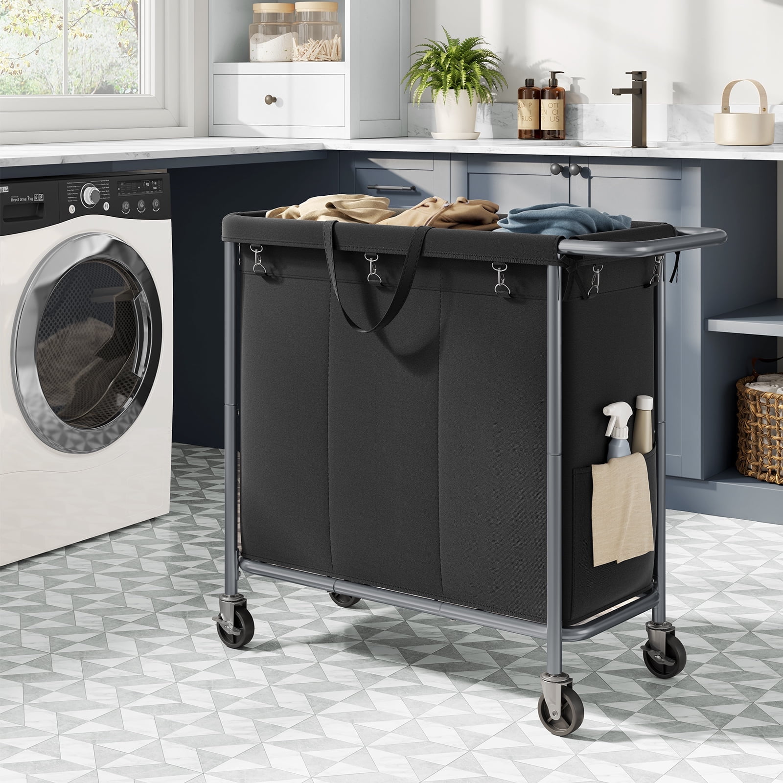 Free Shipping! SONGMICS 200L Laundry Sorter 3-Section Laundry Basket ... Free Shipping! SONGMICS 200L Laundry Sorter 3-Section Laundry Basket ...