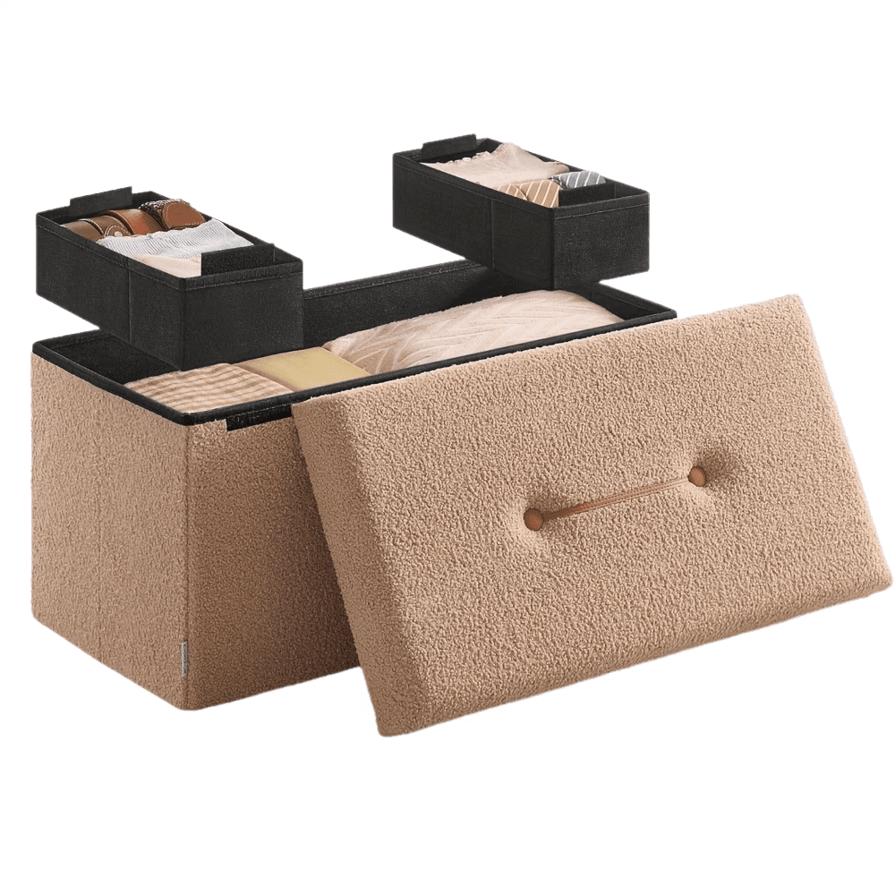 SONGMICS 30" Wide Ottoman Storage - 660LBS Heavy Duty Multi-Functional ...