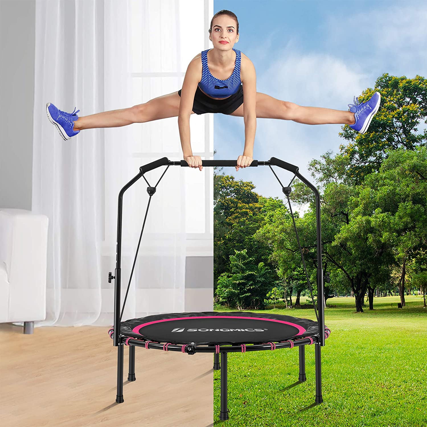 SONGMICS 40 Inches Mini Fitness Trampoline, Max. Load 264.6 lb ...
