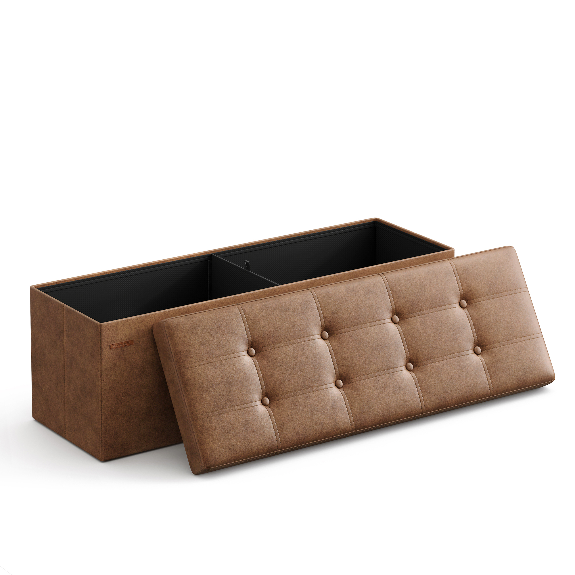 Songmics 43 Folding Storage Ottoman Bench Holds Up To 660 Lb For