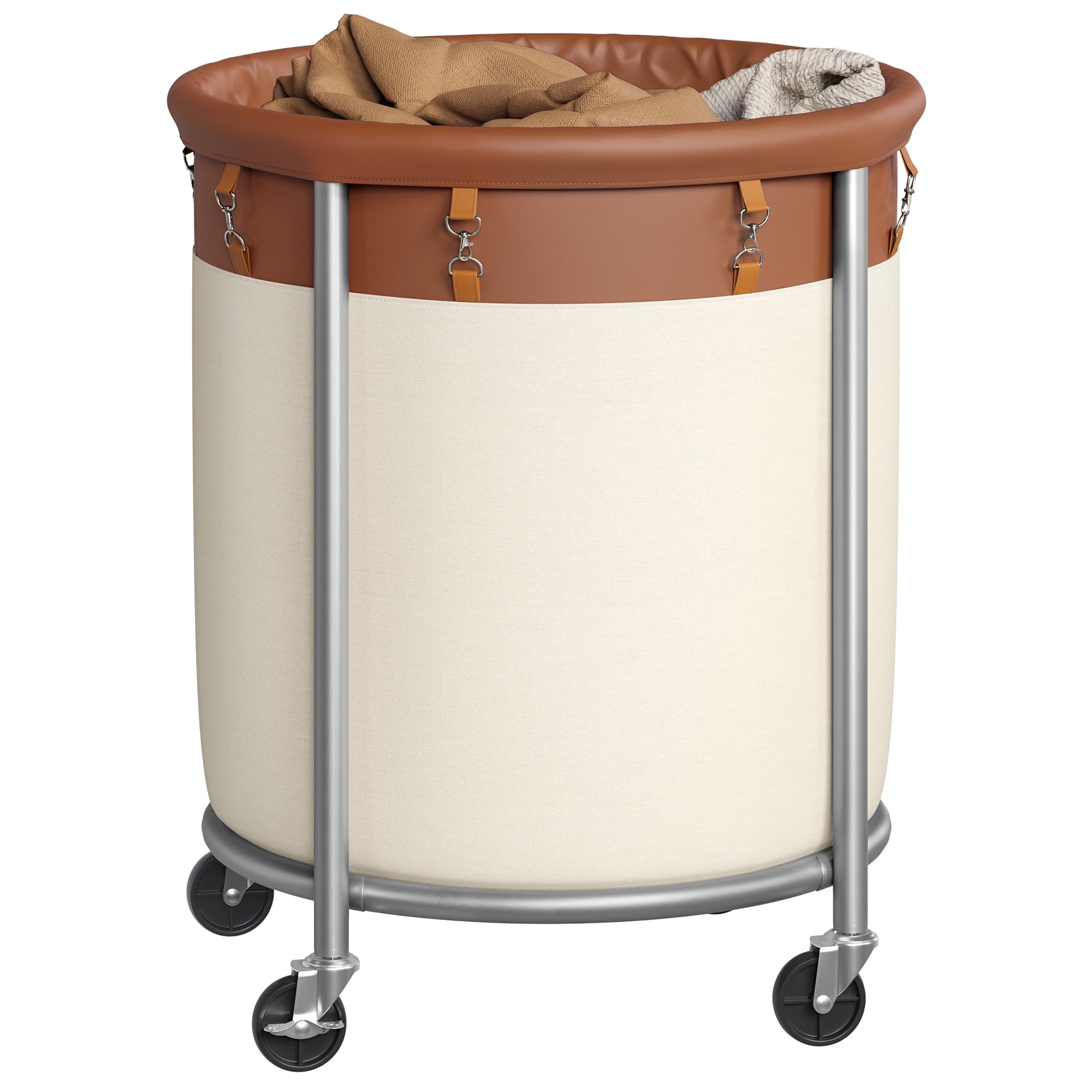 SONGMICS 50.2-Gallon (190 L) Laundry Basket with 2 Locking Wheels ...