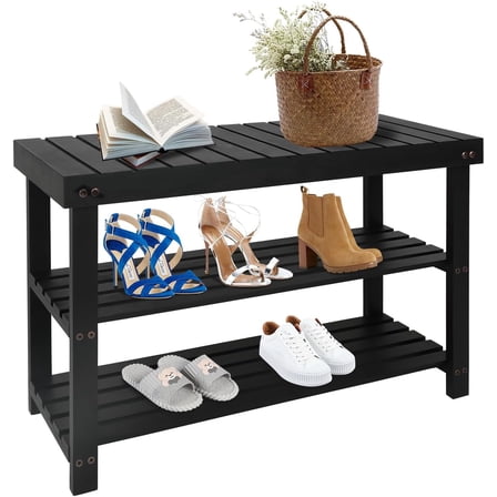 Entryway Shoe Bench Shoe Rack Bench with Cushion Shoe Rack Bench 70cm ...