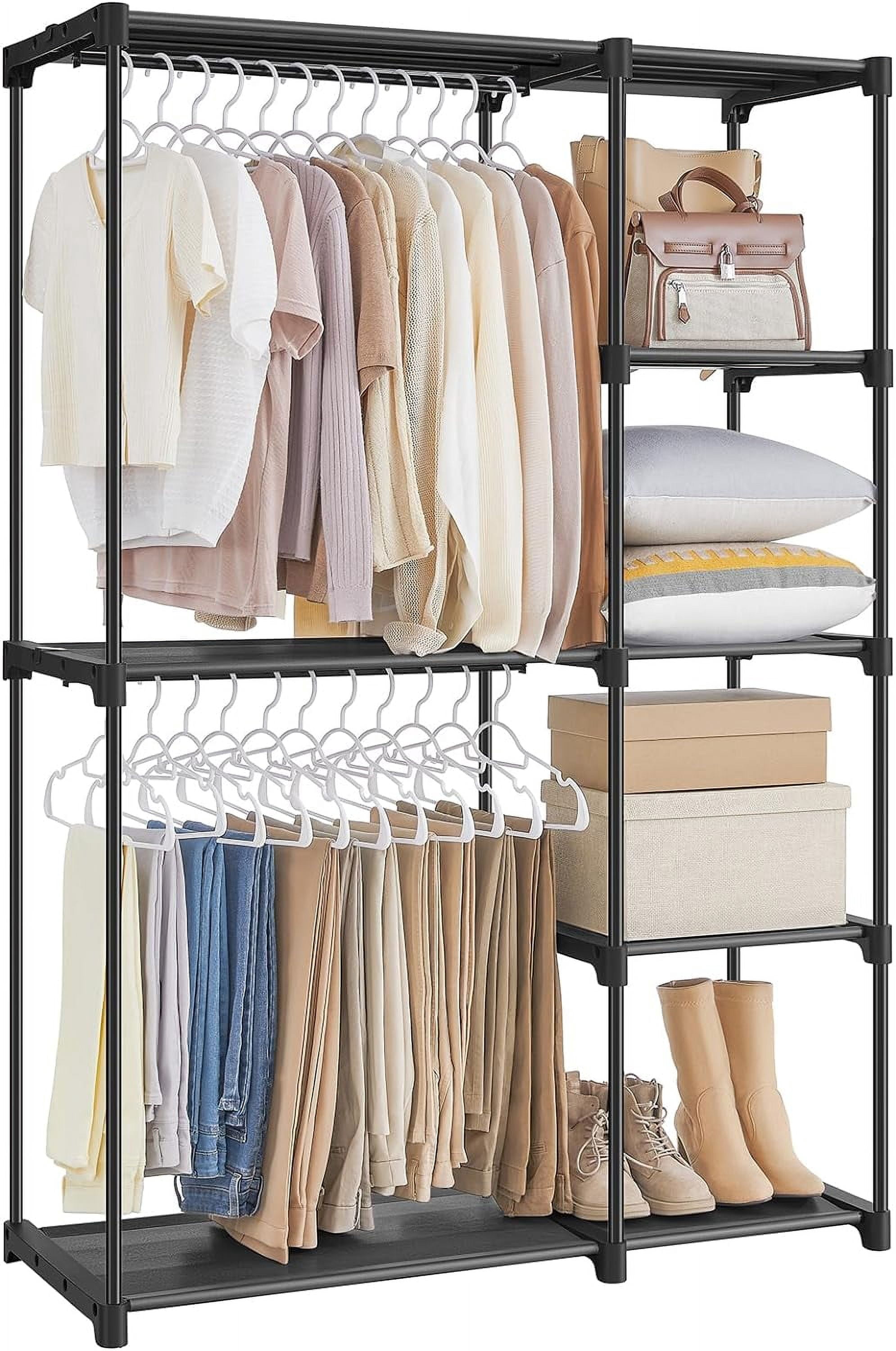 SONGMICS, Closet Organizer Portable Wardrobe, 44.1"x16.9"x65", Black ...