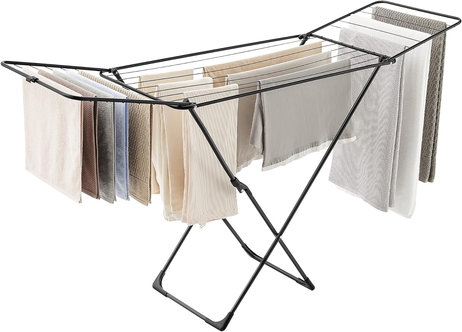SONGMICS Clothes Drying Rack, Metal Laundry Drying Rack, Foldable ...