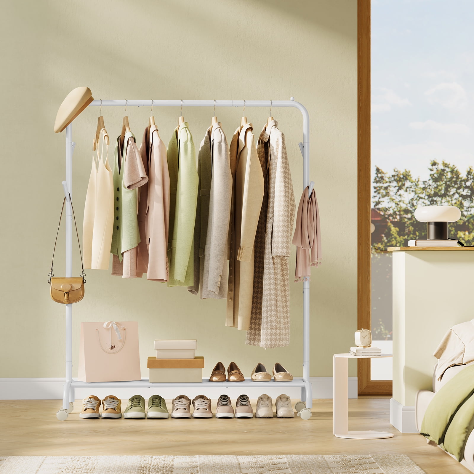 Clothes Rack Clothing Rack for Hanging Clothes with Wheels Heavy-Duty ...