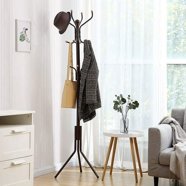 Large Freestanding Metal Coat Rack, Steel Hanger for Jackets, 68.9x17 ...