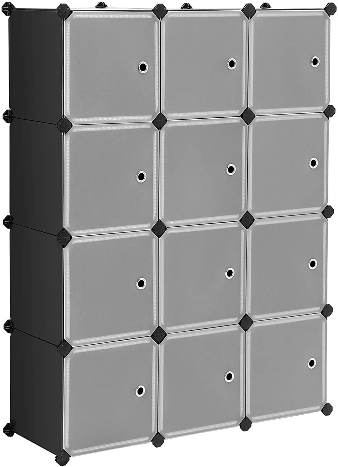 SONGMICS Cube Storage Organizer, 12-Cube Storage Shelves, Black ...