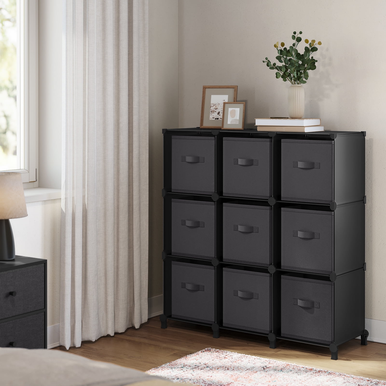 by 9-Compartment Cube Storage Organizer, Ink Black and Dove Gray ...