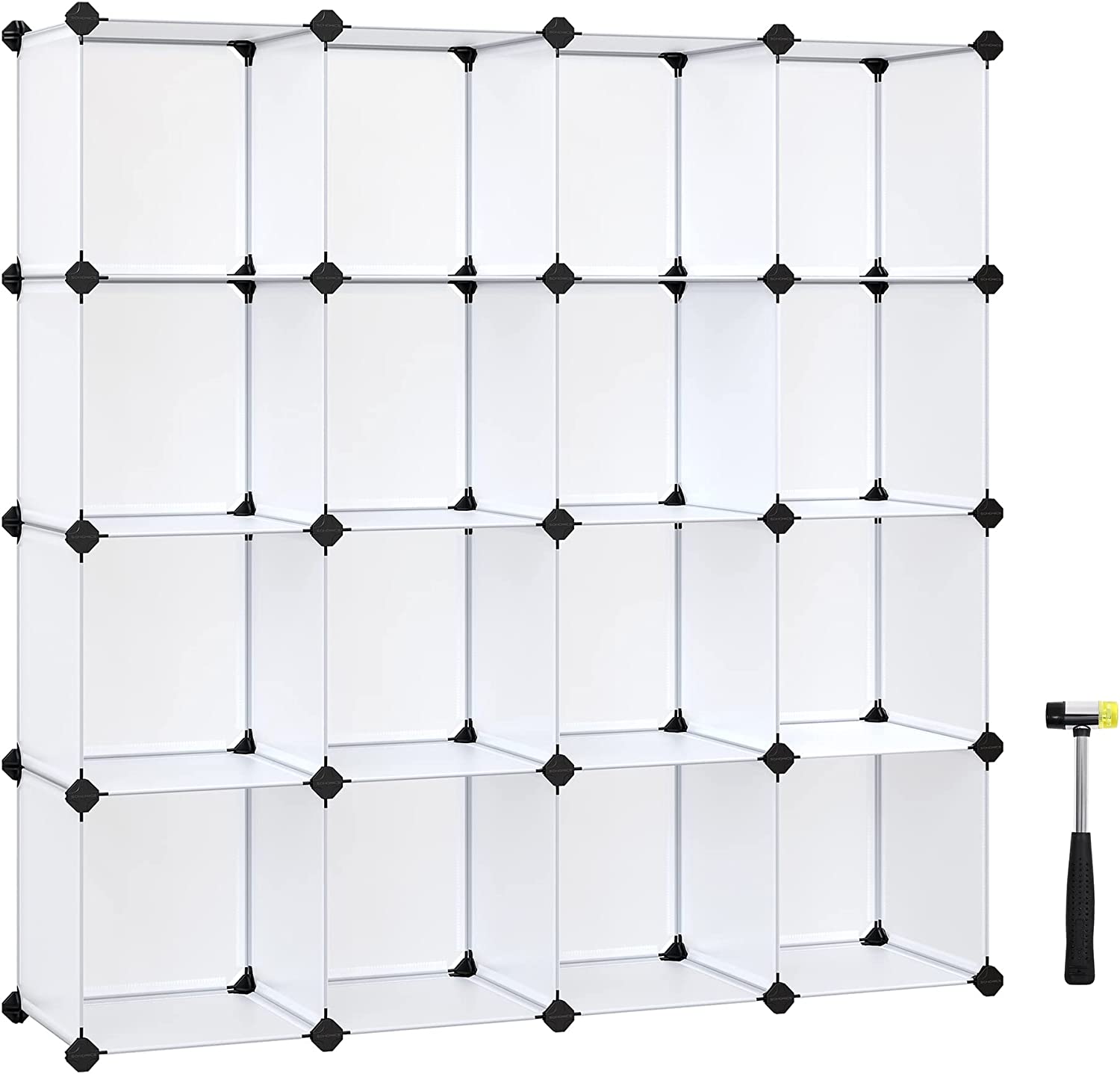 Gymax 12 Cube Grid Wire Organizer Wardrobe Shelves Bookcase DIY ...
