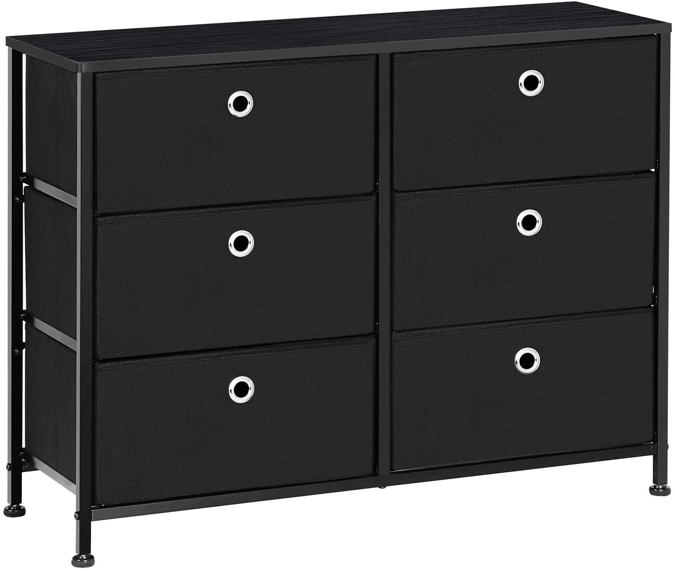 SONGMICS Dresser, Storage Unit with 6 Easy Pull Fabric Drawers, Dresser ...