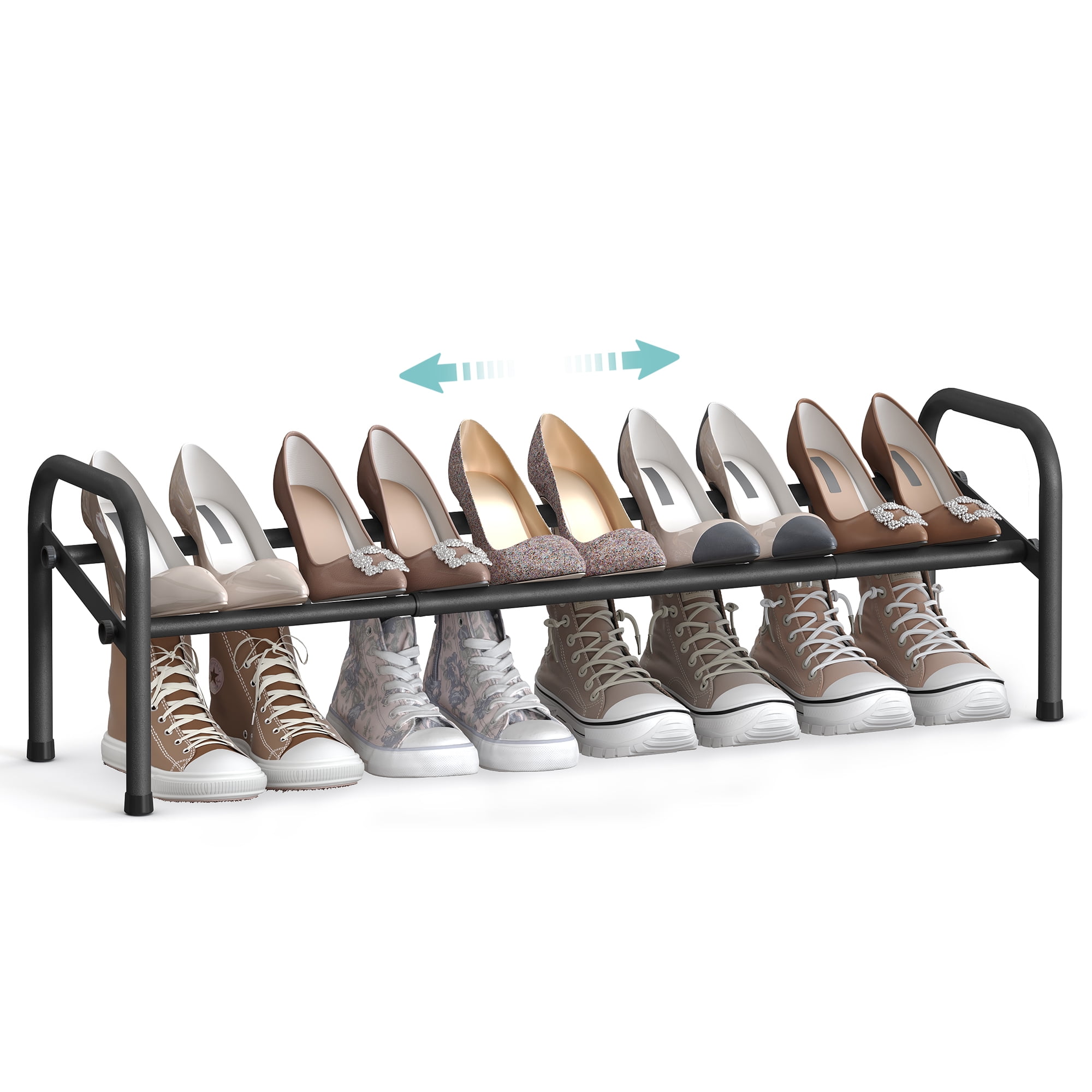 SONGMICS 1-Tier Expandable Shoe Rack - Adjustable Shelving for 10 Pairs ...