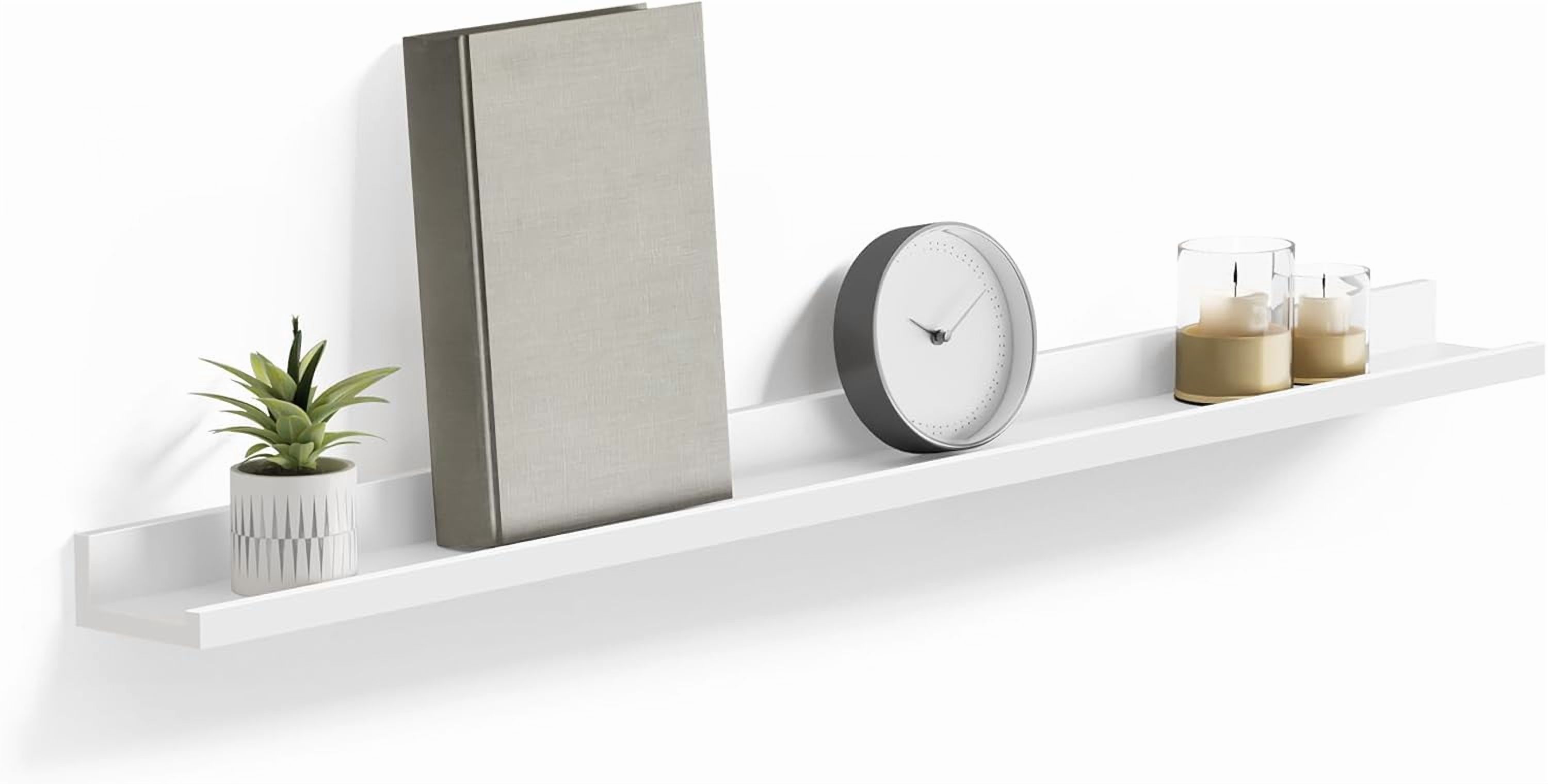 SONGMICS Floating Shelf, Wall Shelf Ledge 3.9 x 43.3 Inches with Front ...