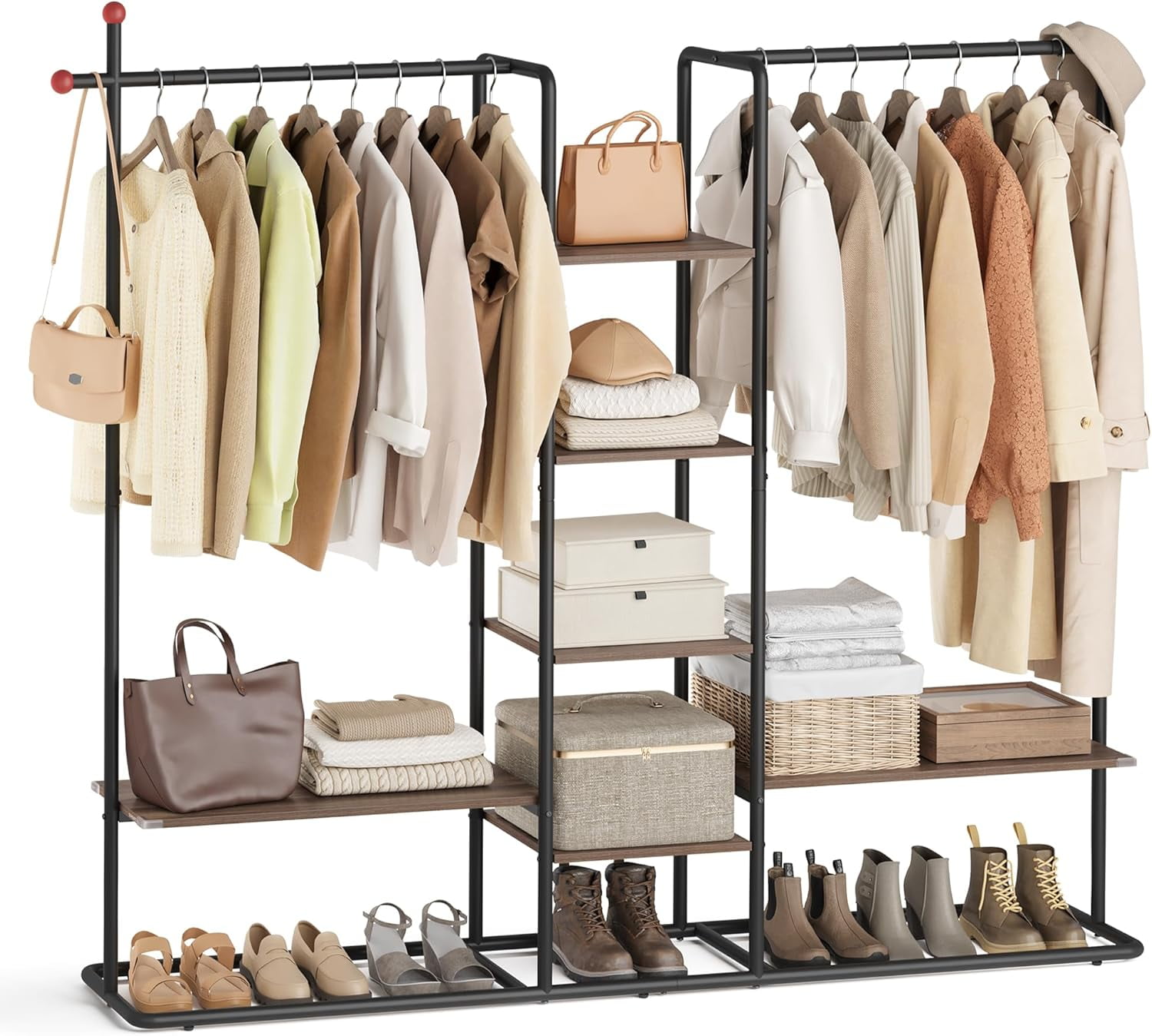 SONGMICS HOME Clothes Rack, Open Wardrobe, Freestanding Closet, Heavy ...