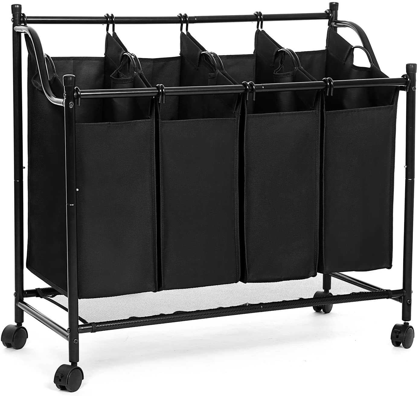 140L Laundry Sorter Rolling Laundry Hamper with 4 Removable Bags ...