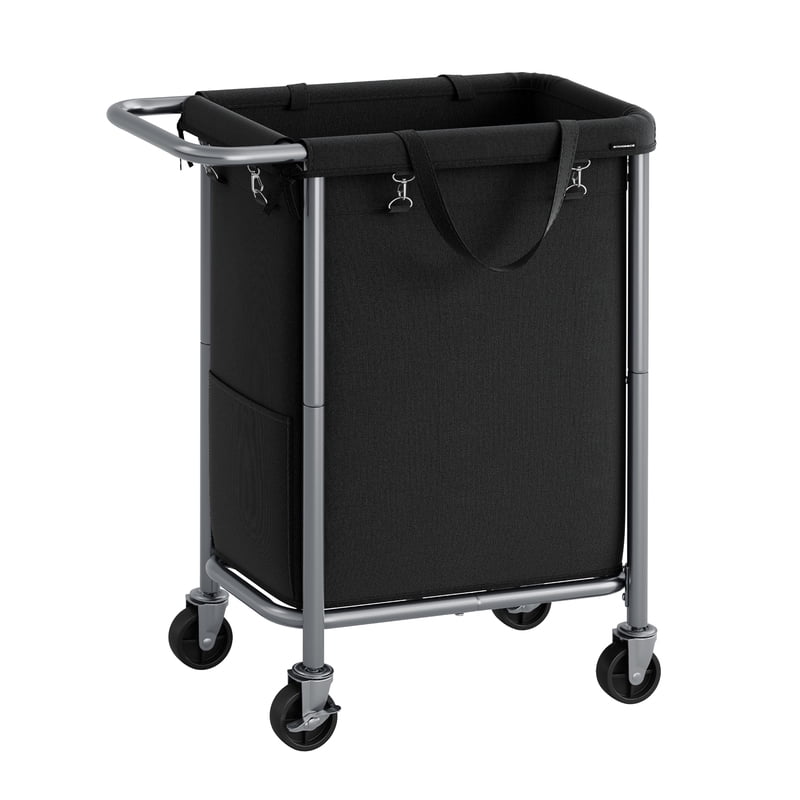 SONGMICS Laundry Basket With Wheels, Rolling Laundry Hamper, 23.8 ...