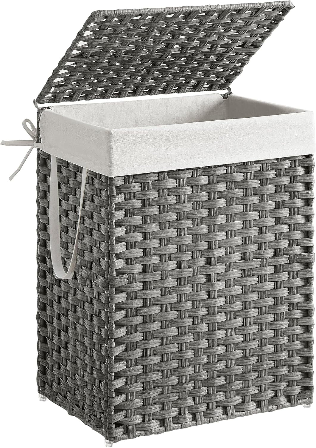 SONGMICS Laundry Hamper with Lid, 23.8 Gallon (90 L) Synthetic Rattan ...