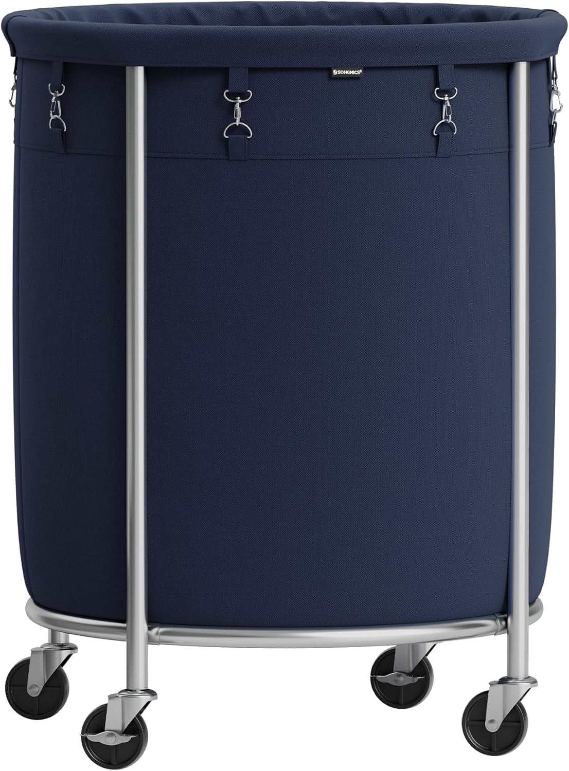Laundry Basket with Wheels Rolling Laundry Hamper 45 Gal. Round Laundry ...