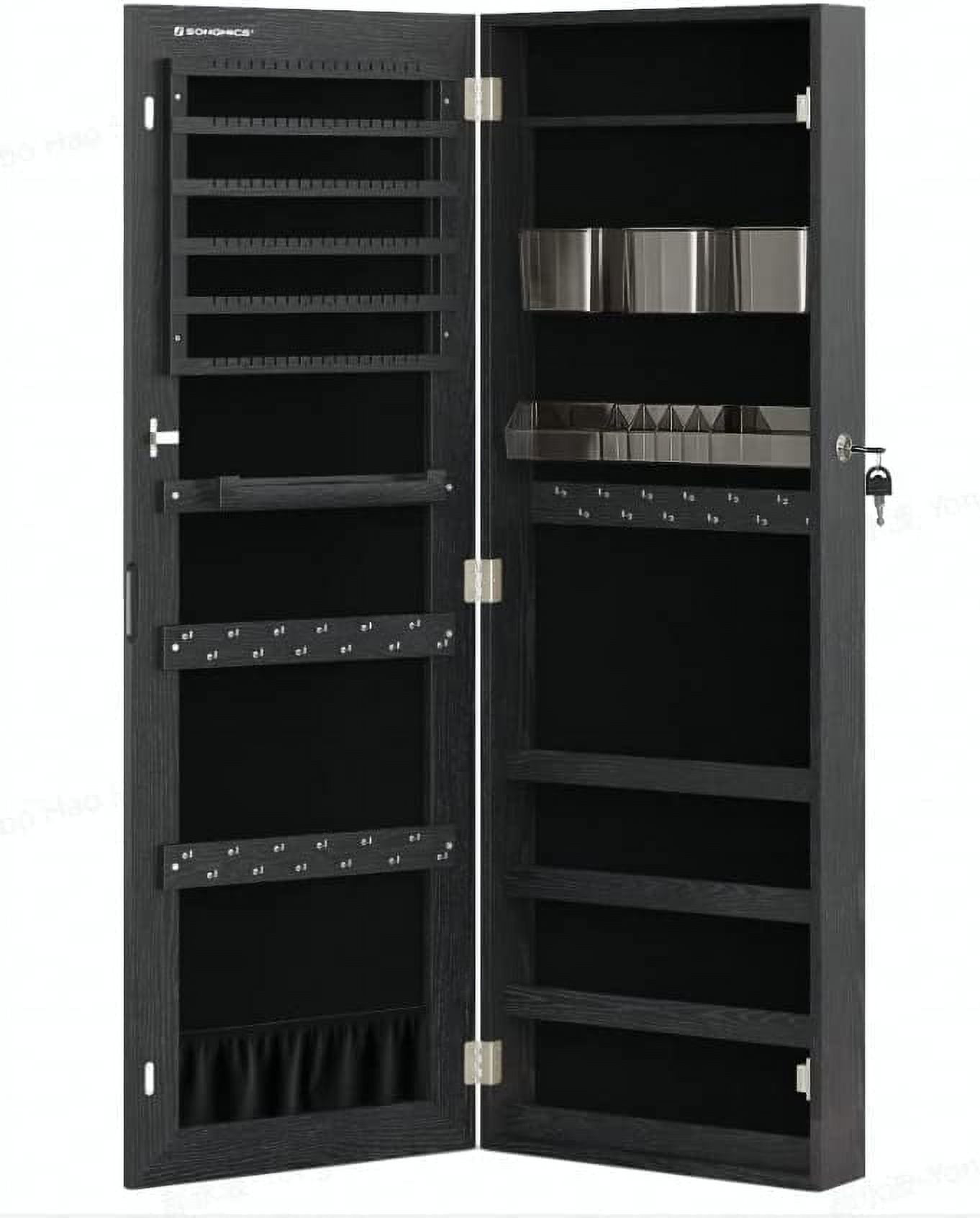 SONGMICS Full Length Lockable Mirror Jewelry Cabinet, Wall or Door ...