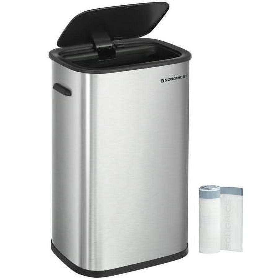 SONGMICS Motion Sensor Kitchen Trash Can 13 Gallon Automatic Garbage Can w/ Soft-Close Lid and ...
