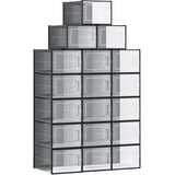 SONGMICS Pack of 18 Stackable Shoe Storage Organizers, Transparent and ...
