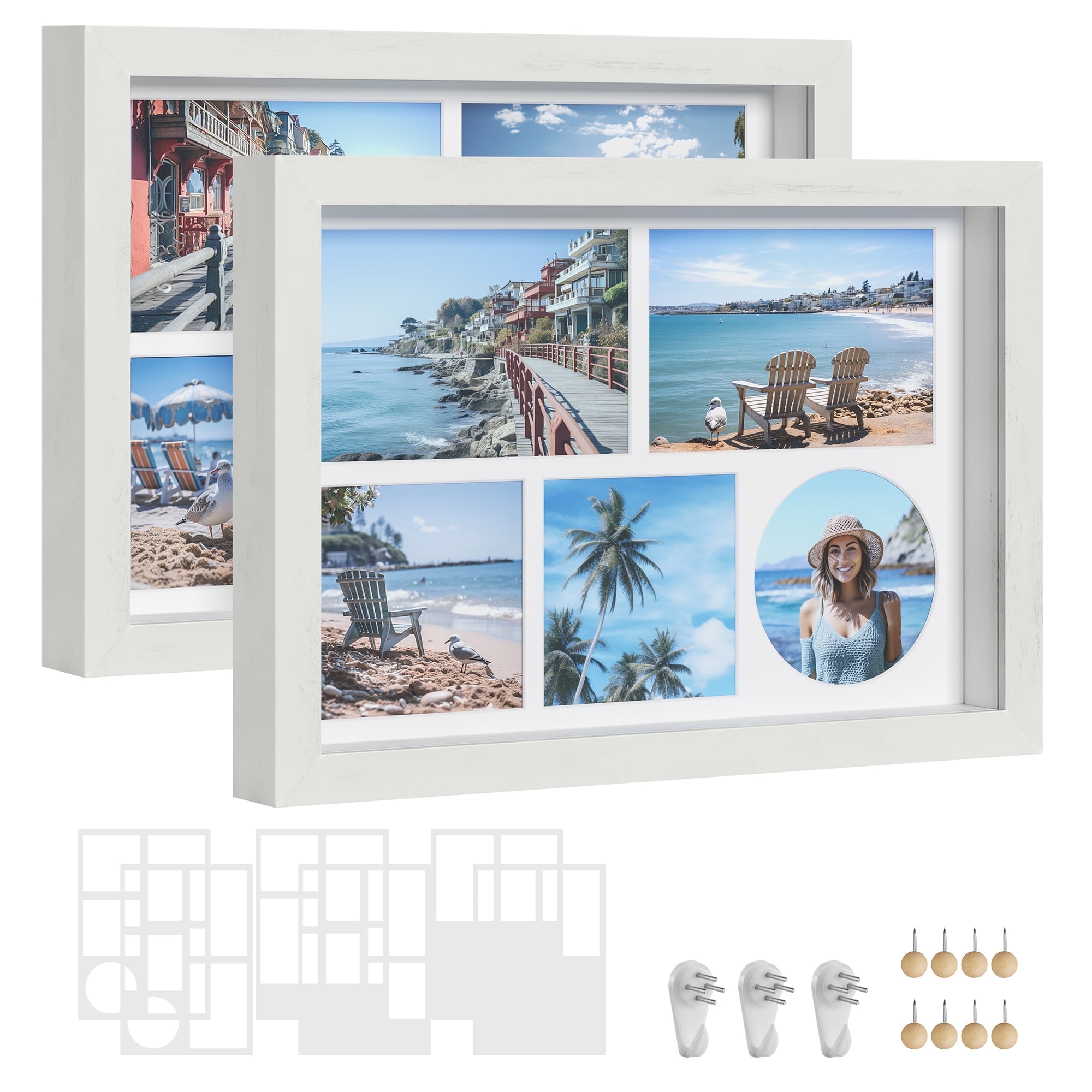 Shadow Box Frame, Set of 2, 1.3-Inch Deep Memory Display Case for Desk ...