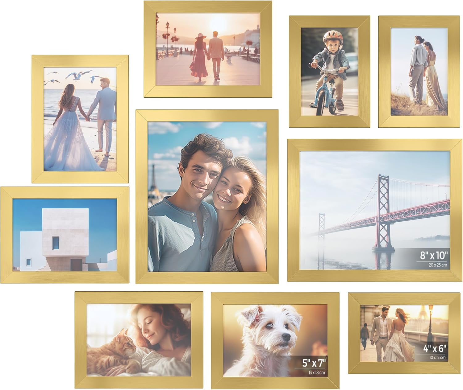SONGMICS Picture Frames, Collage Picture Frames Set of 10, Two 8x10 ...