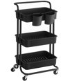 SONGMICS Rolling Cart, 3-Tier Storage Cart, Storage Trolley with Handle ...