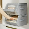 SONGMICS 2-Pack, Dove Gray Stackable Storage Bins w/ Lids and Windows ...