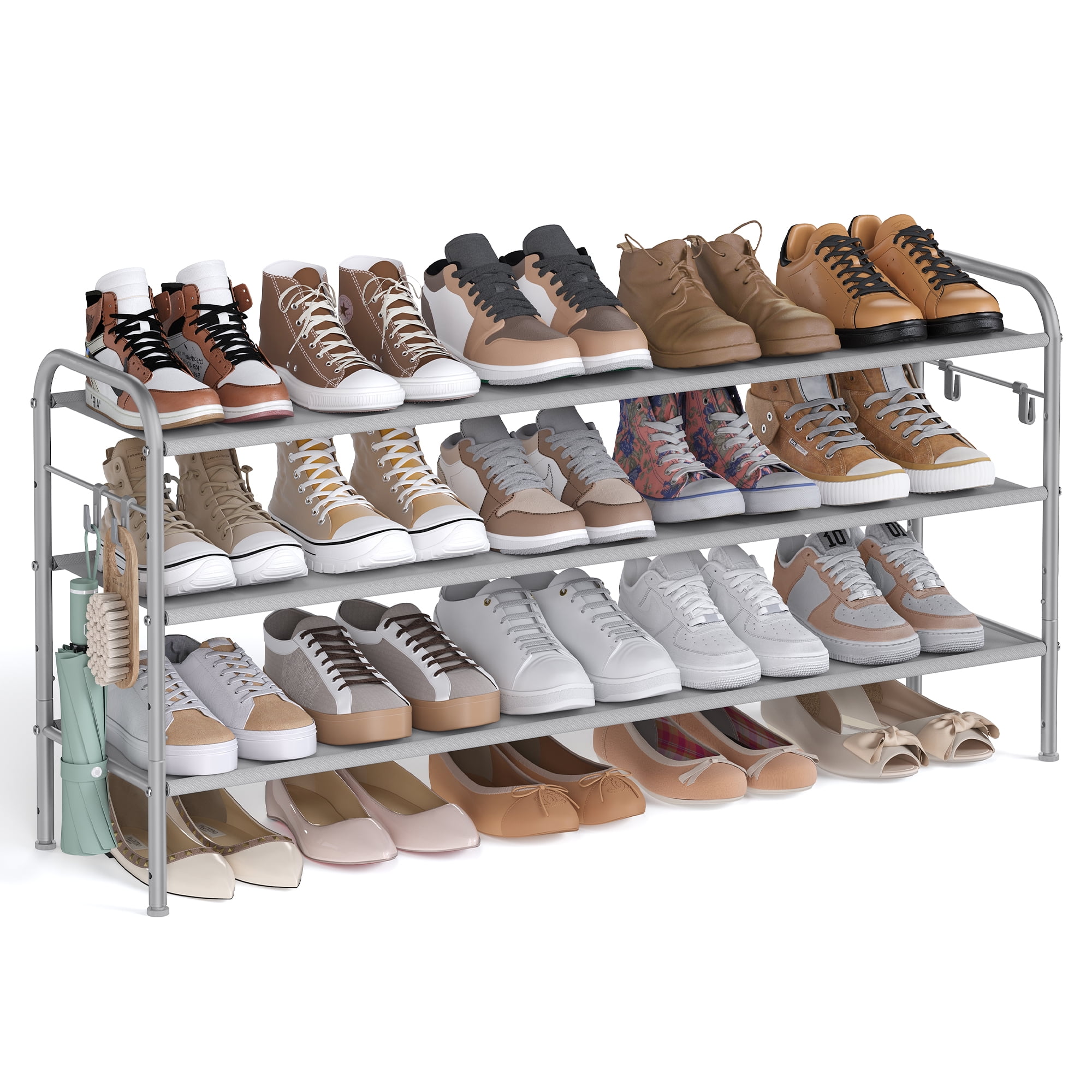 SONGMICS Shoe Rack, 3 Tier Shoe Organizer, Fabric Shoe Shelf Storage ...
